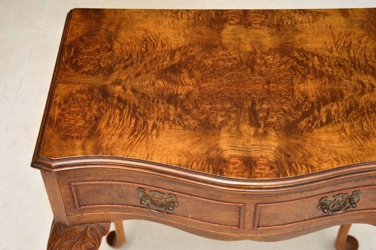 Antique Burr Walnut Console / Side Table For Sale at 1stDibs