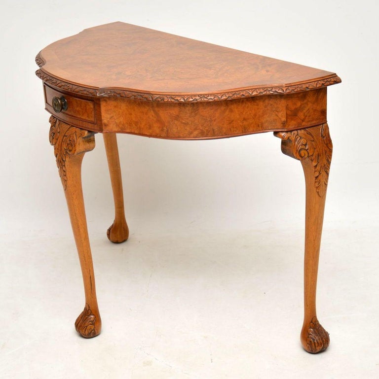 Antique Burr Walnut Console Table at 1stDibs