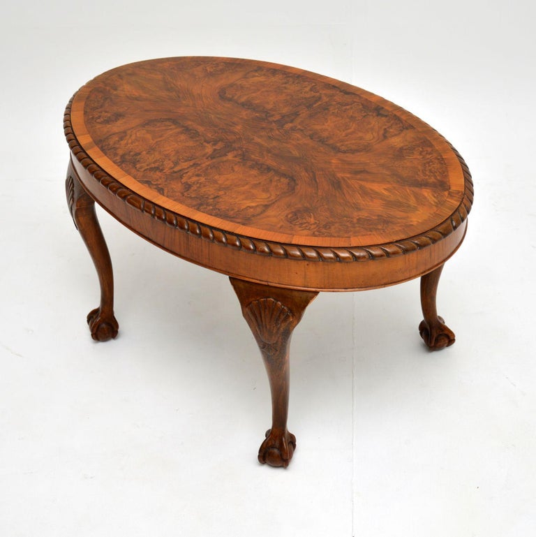 Antique Burr Walnut Oval Coffee Table at 1stDibs | antique coffee ...
