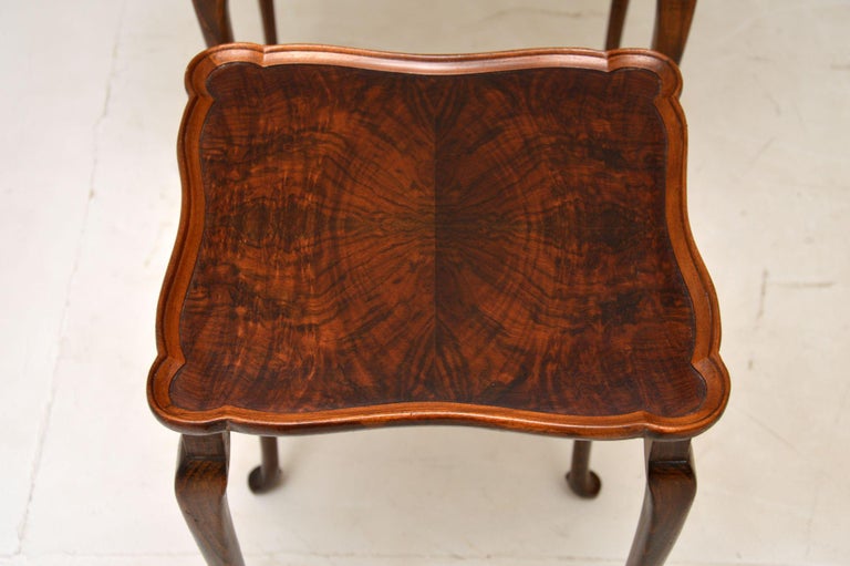 Antique Burr Walnut Pie Crust Nest of Tables For Sale at 1stDibs