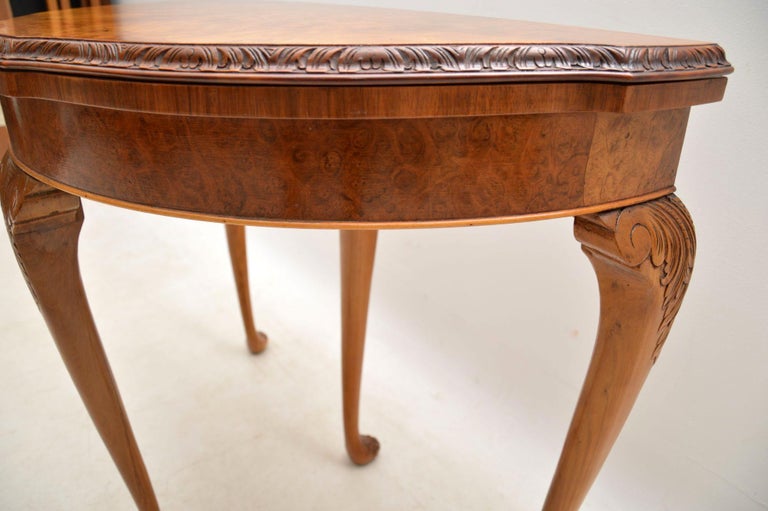 Antique Burr Walnut Queen Anne Style Card Table For Sale at 1stDibs ...