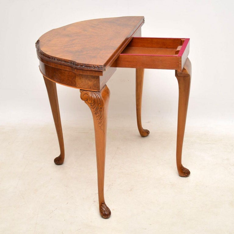 Antique Burr Walnut Queen Anne Style Card Table For Sale at 1stDibs ...