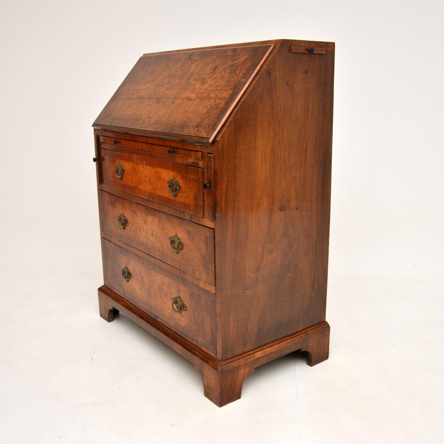Antique Burr Walnut Writing Bureau For Sale at 1stDibs