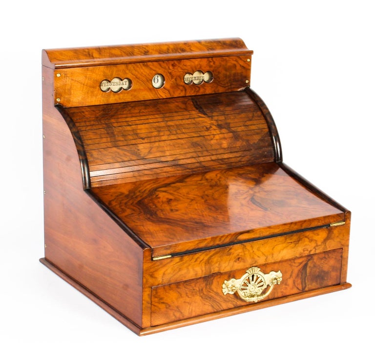 Antique Burr Walnut Writing and Stationery Box, 19th Century at 1stDibs