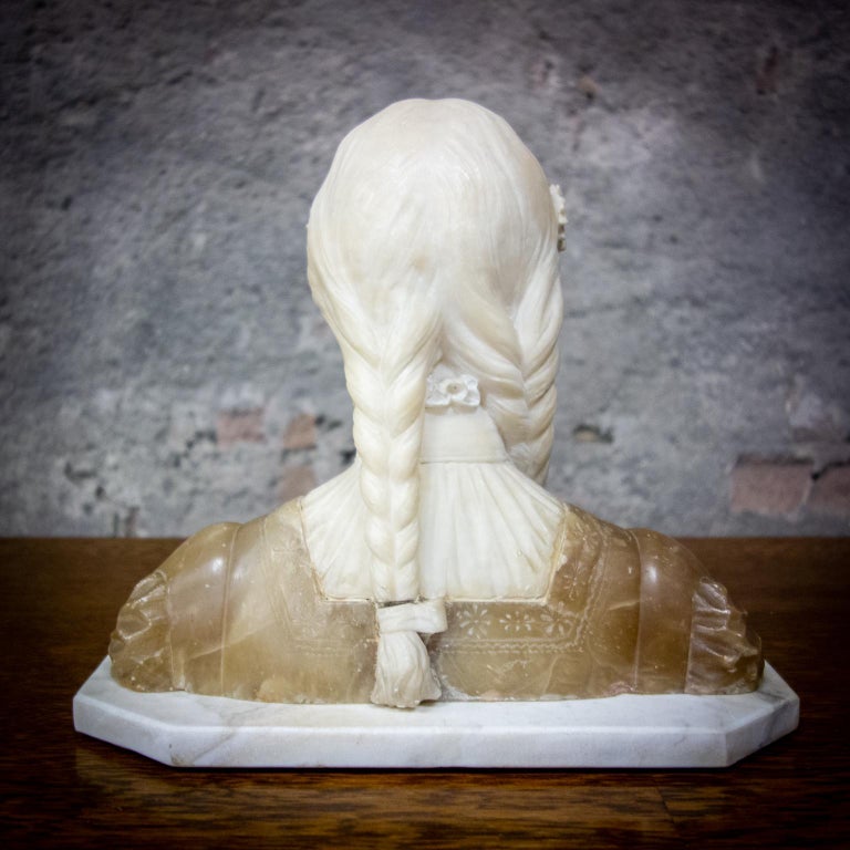 Antique Bust Sculpture of Lady, Marble / Alabaster, France, 1880 For ...