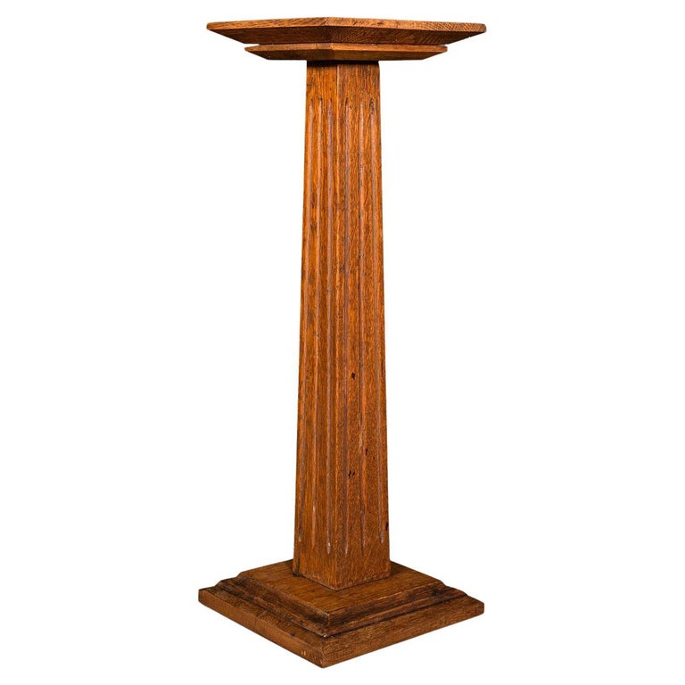 Antique Bust Stand, English, Oak, Jardiniere, Torchere, Column ...