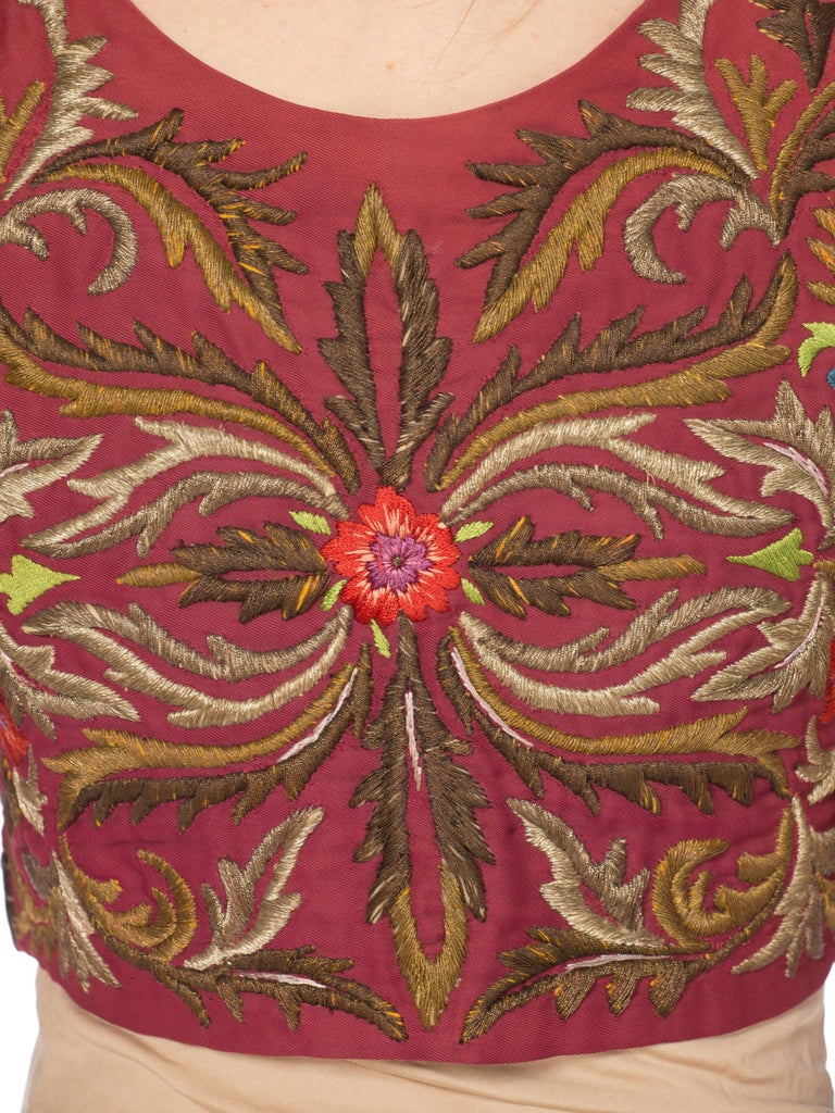 Antique Bustier Vest Covered in Rich Heavy Metal and Silk Embroidery ...