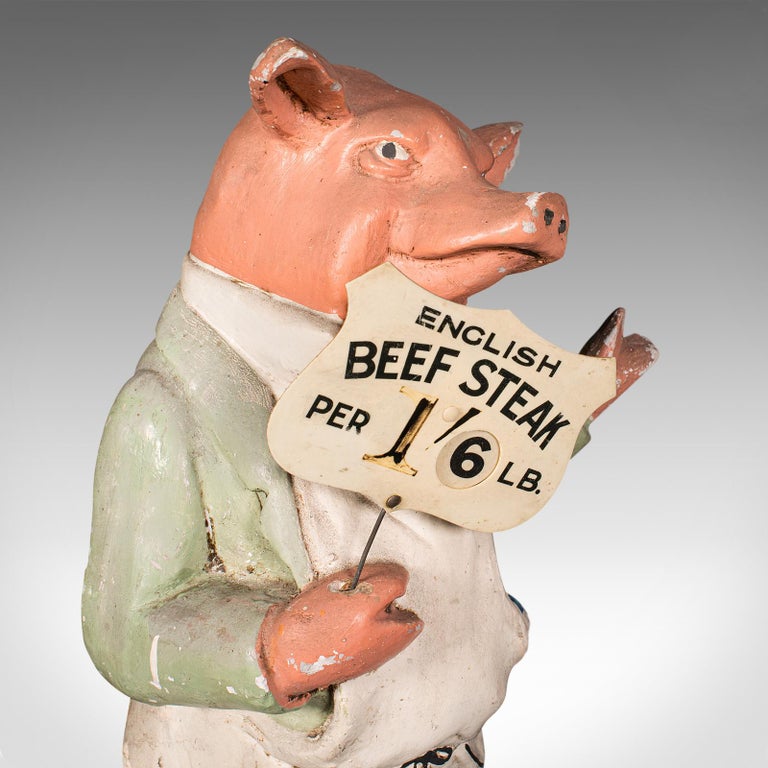 Antique Butcher's Shop Display Figure, English, Advertising, Pig ...
