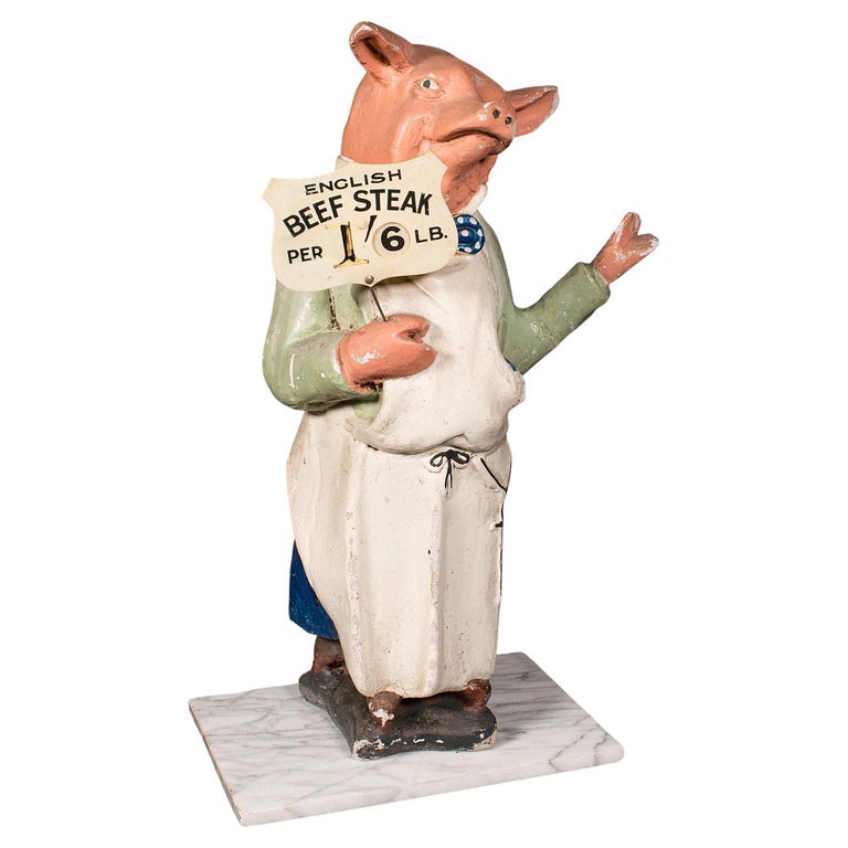 Antique Butcher's Shop Display Figure, English, Advertising, Pig ...