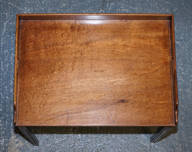 Antique Butlers Serving Tray on Stand Hardwood Victorian, 19th Century ...