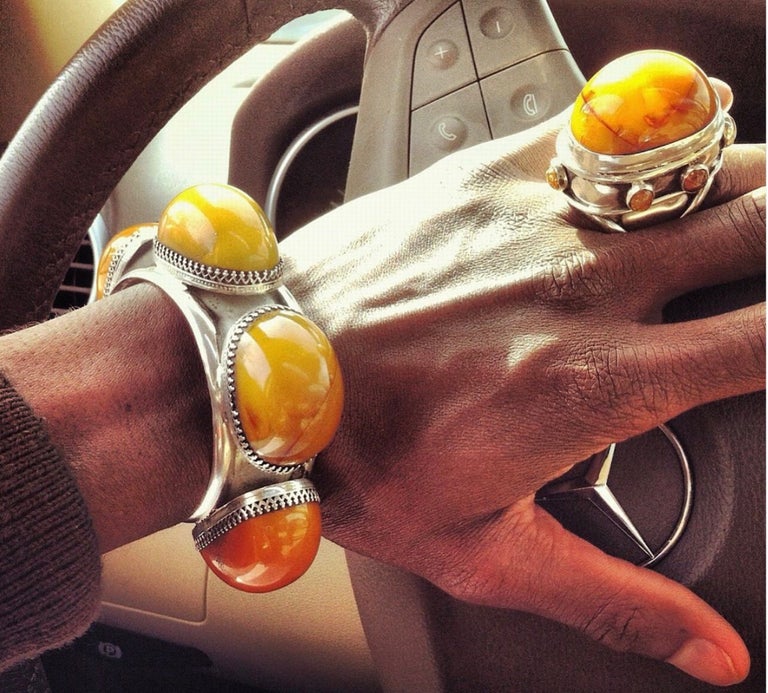 Antique Butter Scotch Amber Bracelet For Sale at 1stDibs