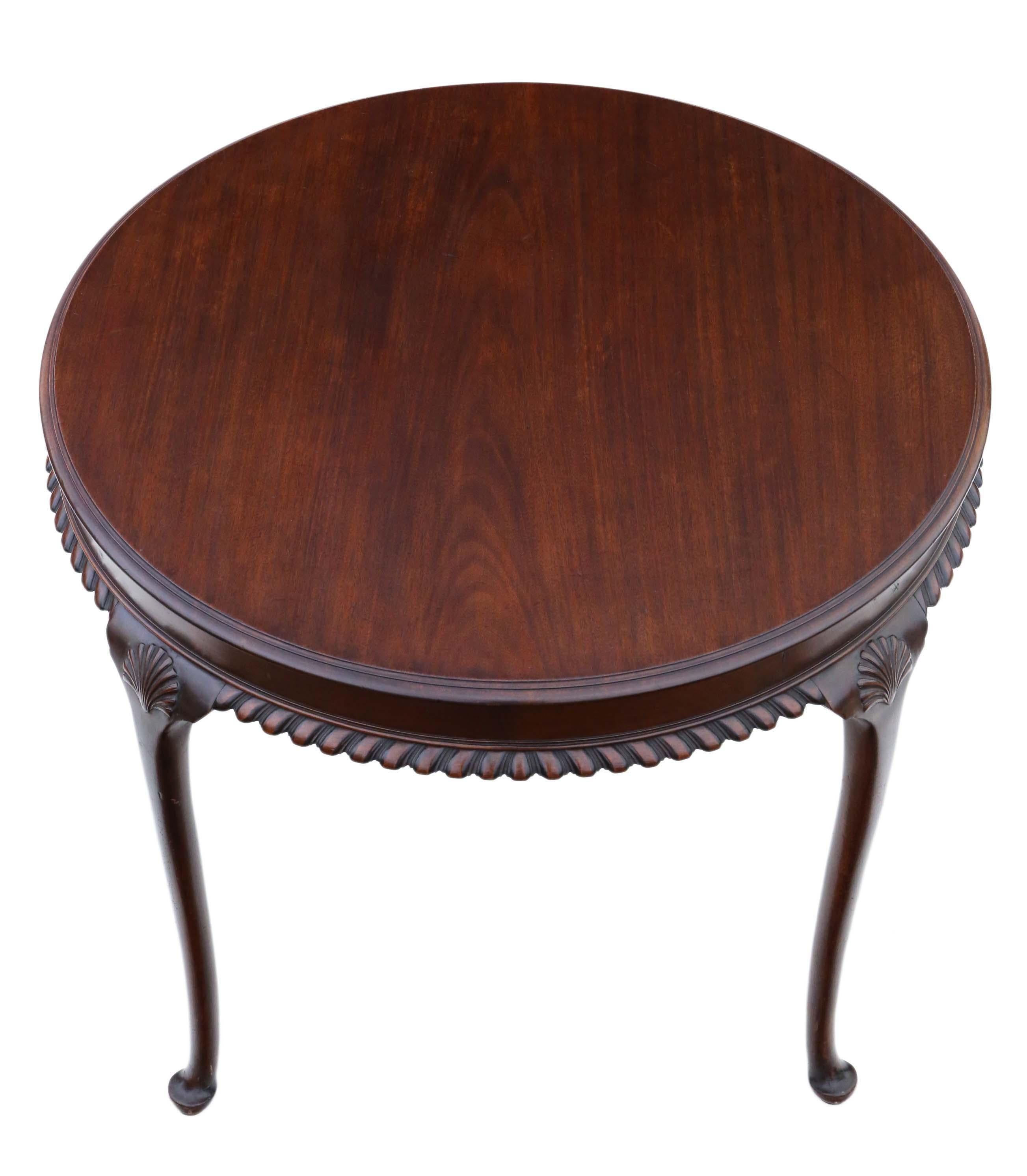 Antique C1910 Carved Mahogany Circular Table Occasional Side Centre at ...