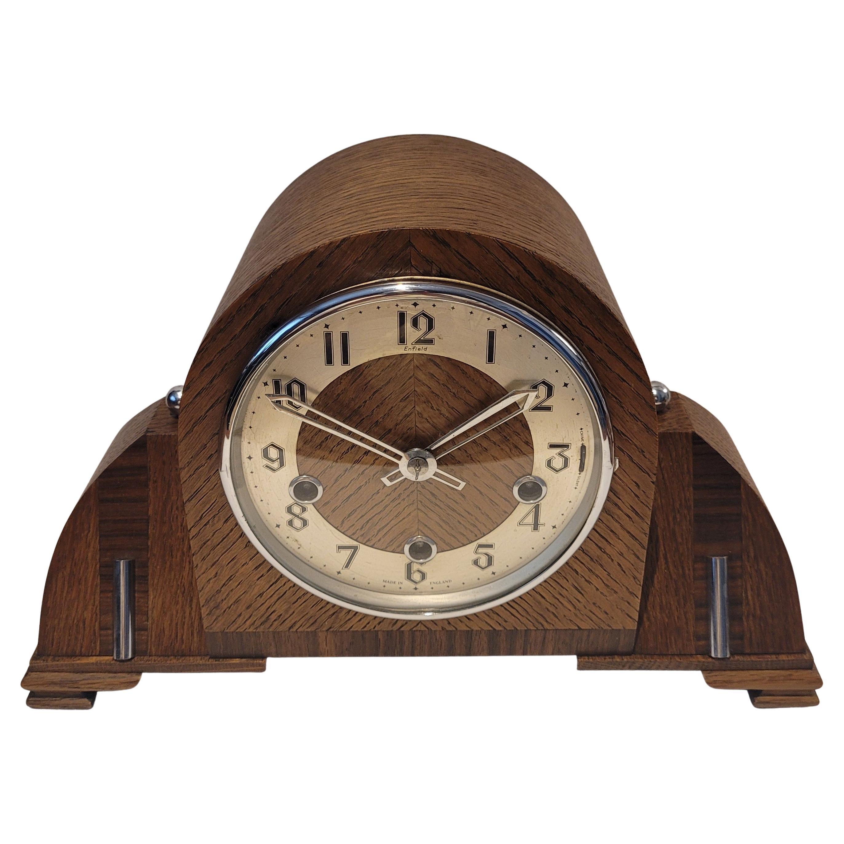 Antique c1930's “Smiths Enfield” Square Art Deco Chiming Mantel Clock ...