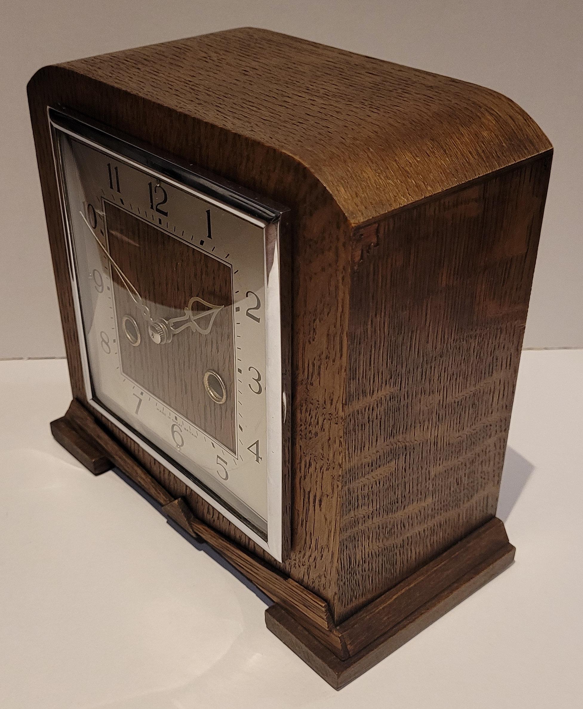 Antique c1930's “Smiths Enfield” Square Art Deco Chiming Mantel Clock ...