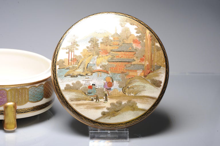 Antique ca 1900 Japanese Meiji or Taisho Satsuma Powder Box For Sale at ...