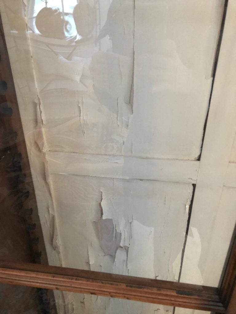 Antique Armoire or Shelving Unit with Rolled Glass Door Panels For Sale ...