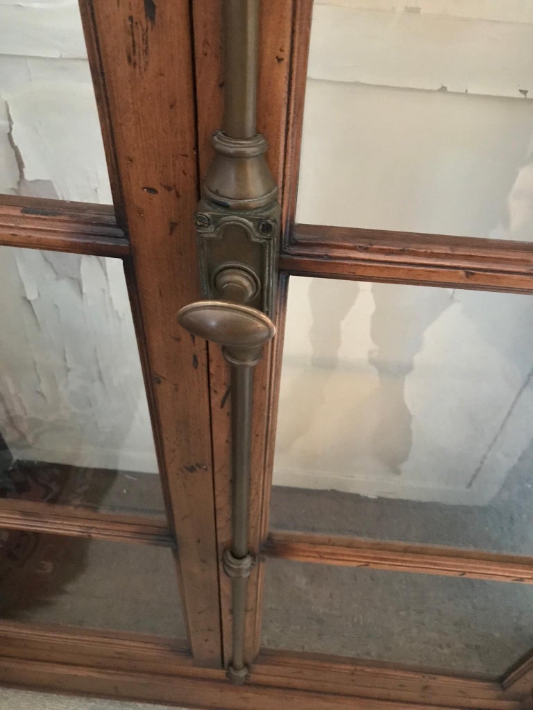 Antique Armoire or Shelving Unit with Rolled Glass Door Panels For Sale ...