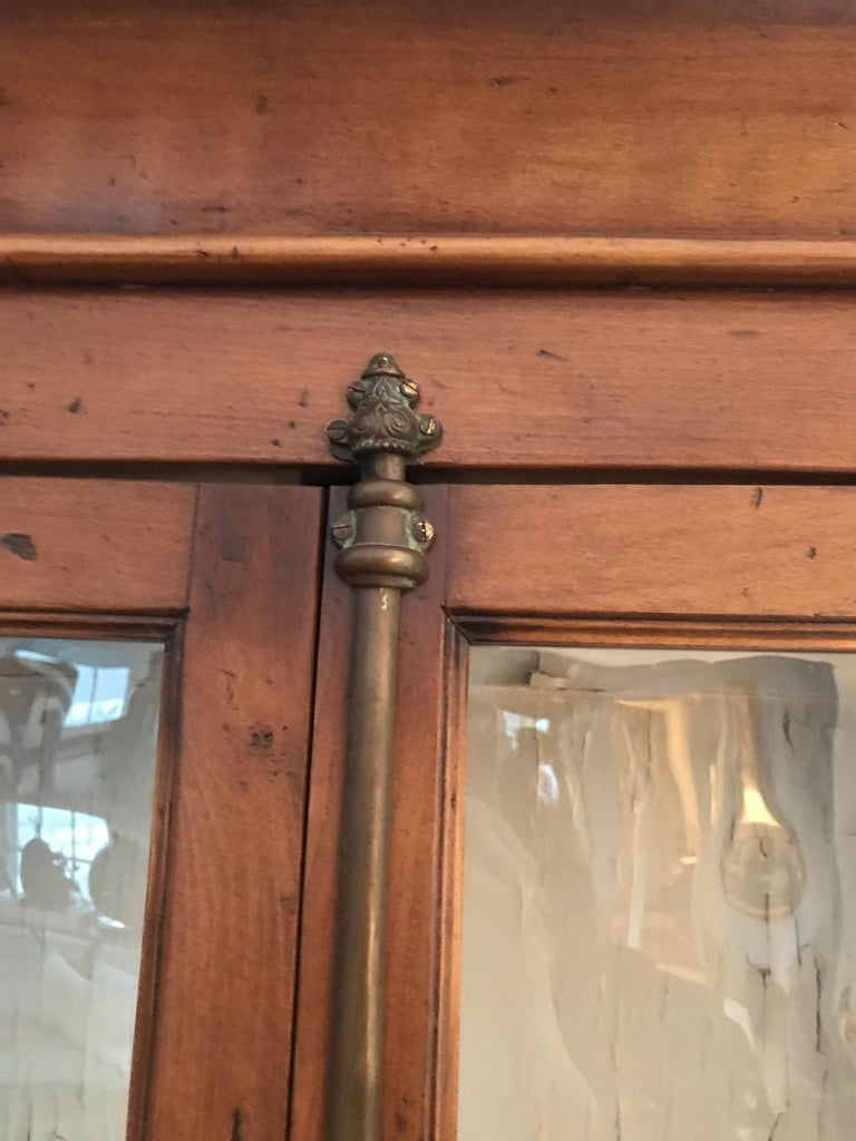 Antique Armoire or Shelving Unit with Rolled Glass Door Panels For Sale ...