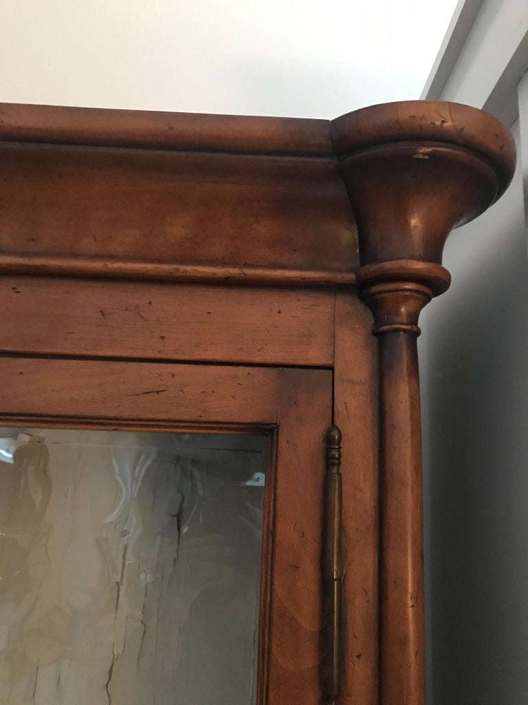 Antique Armoire or Shelving Unit with Rolled Glass Door Panels For Sale ...