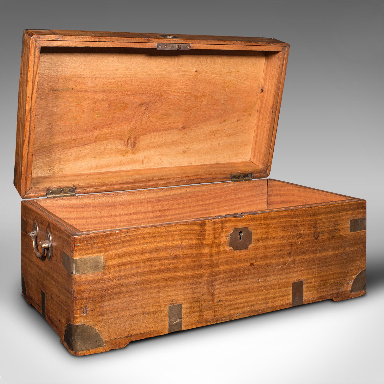 Antique Campaign Chest, English, Camphorwood Storage Box, Trunk ...