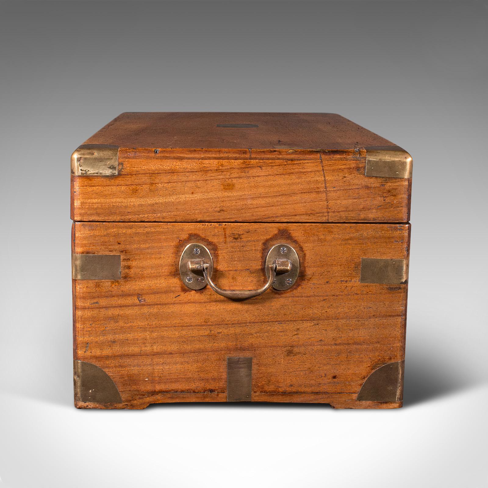 Antique Campaign Chest, English, Camphorwood Storage Box, Trunk ...