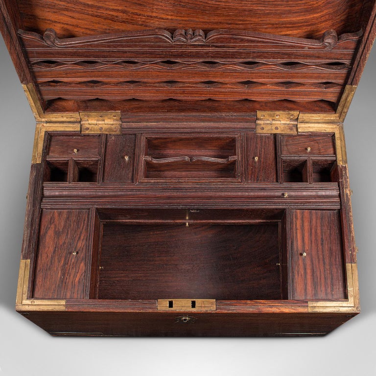 Antique Campaign Correspondence Box, Indian, Colonial Writing Case ...