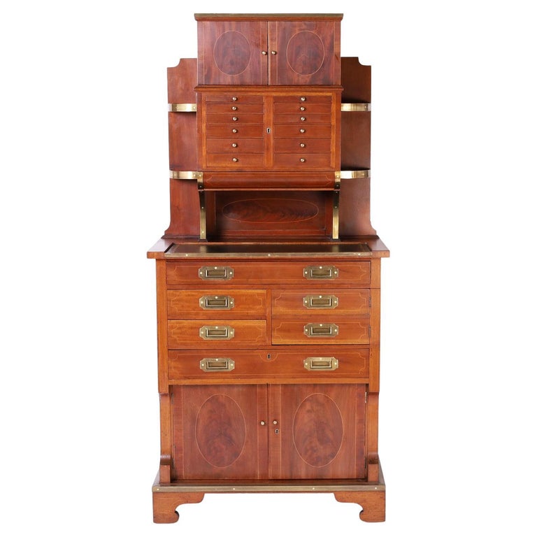 Antique Campaign Ship Captain's Desk Cabinet or Secretary at 1stDibs