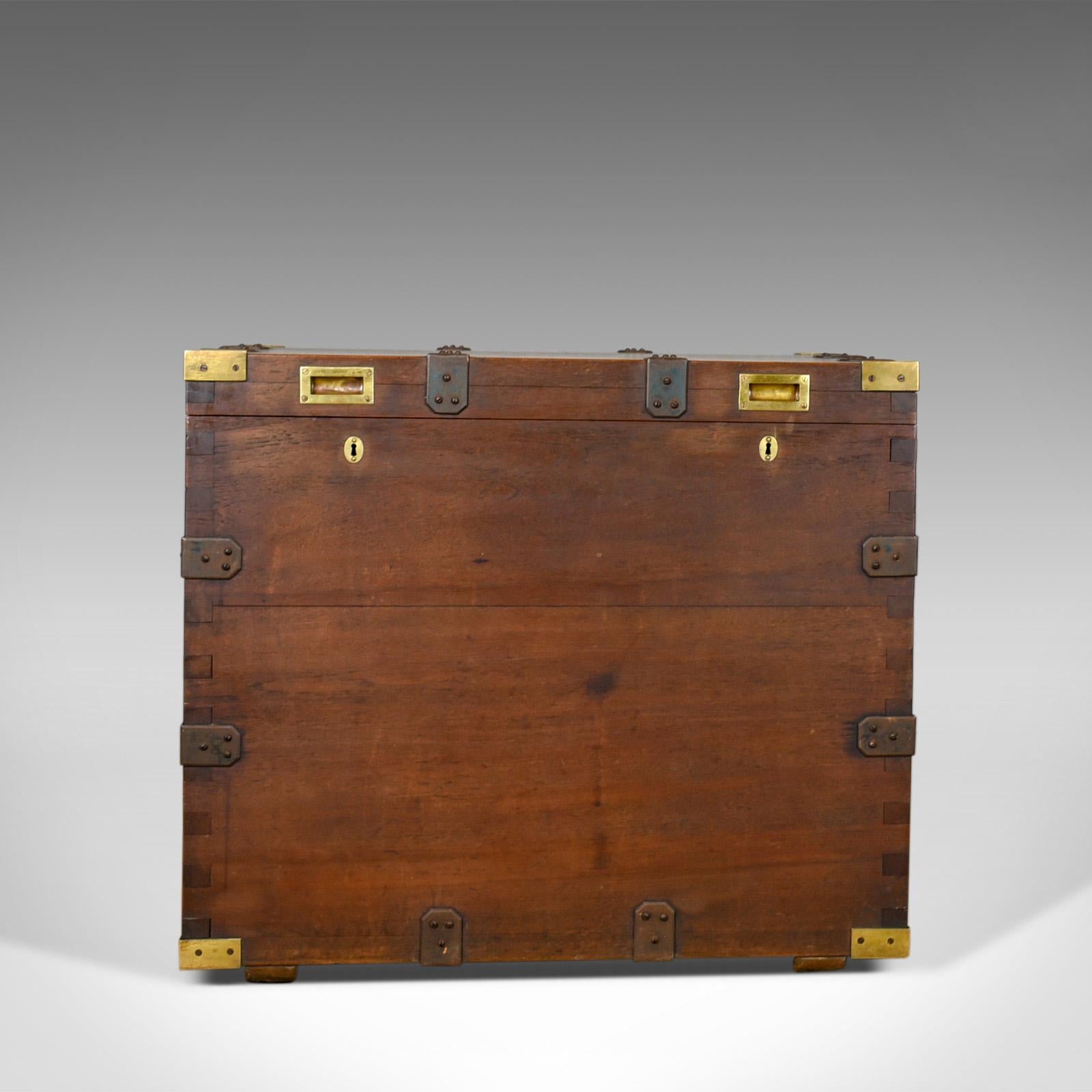 Antique Campaign Silver Chest, English, Oak, Victorian Trunk, Heavy ...