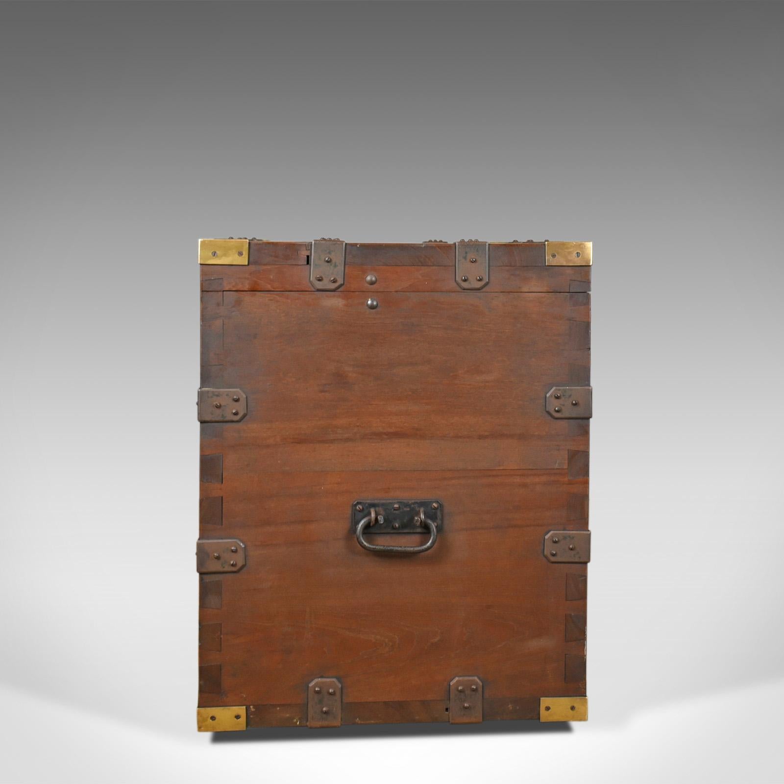 Antique Campaign Silver Chest, English, Oak, Victorian Trunk, Heavy ...