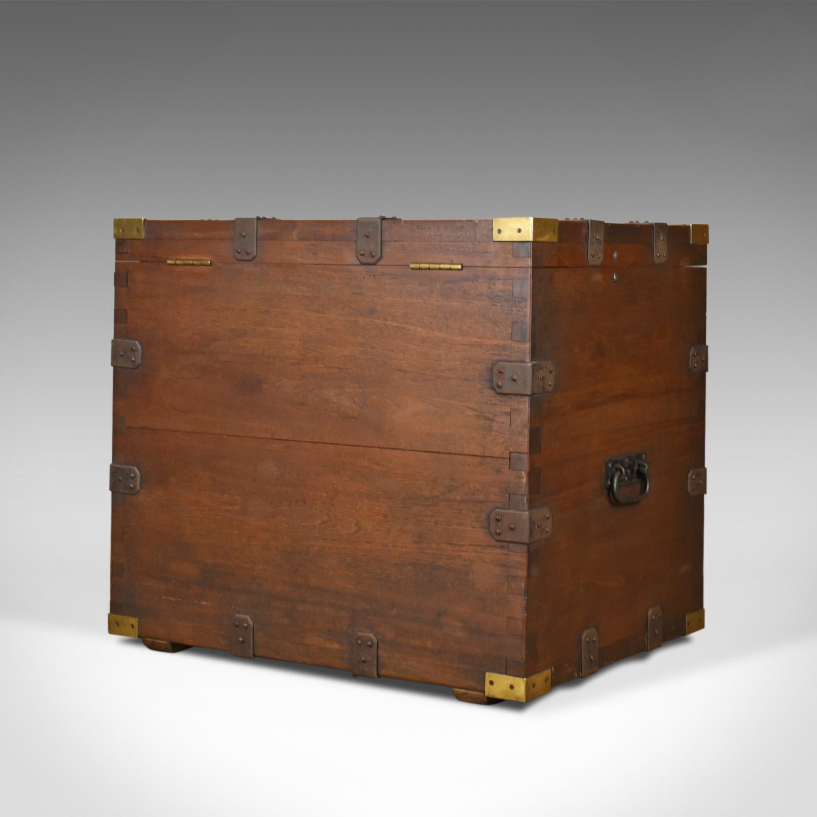 Antique Campaign Silver Chest, English, Oak, Victorian Trunk, Heavy ...