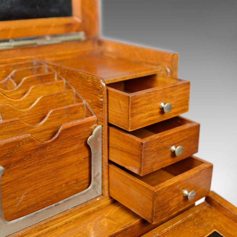 Antique Campaign Writing Box, English, Victorian, Oak, Stationery, 1887 ...