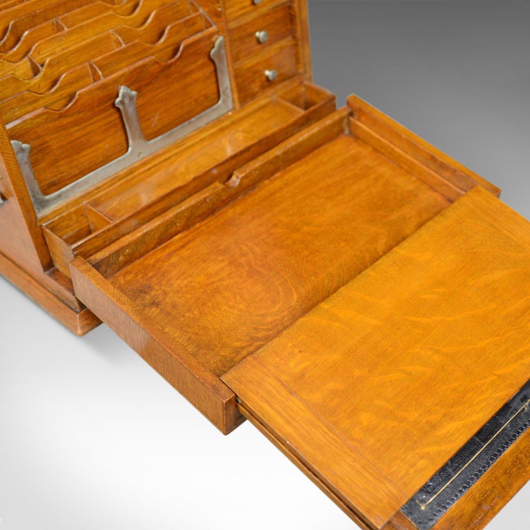 Antique Campaign Writing Box, English, Victorian, Oak, Stationery, 1887 ...
