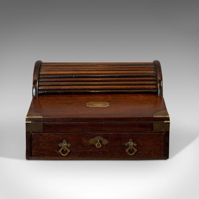 Antique Campaign Writing Slope, Ship's Captain, Correspondence, Desk ...