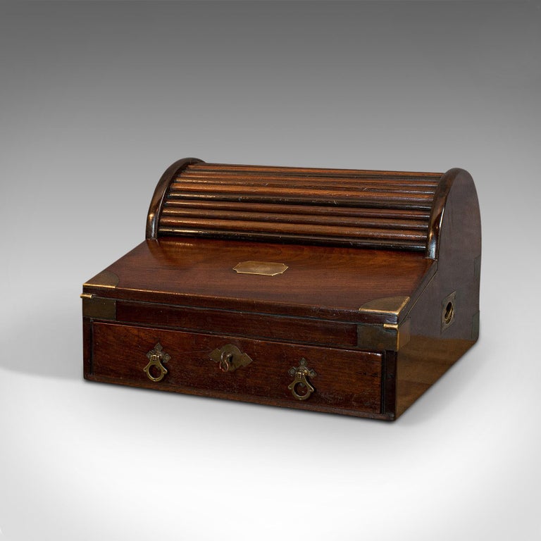 Antique Campaign Writing Slope, Ship's Captain, Correspondence, Desk ...