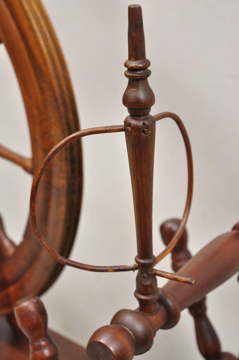 Antique Canadian Country Primitive Wooden Colonial Spinning Wheel For ...