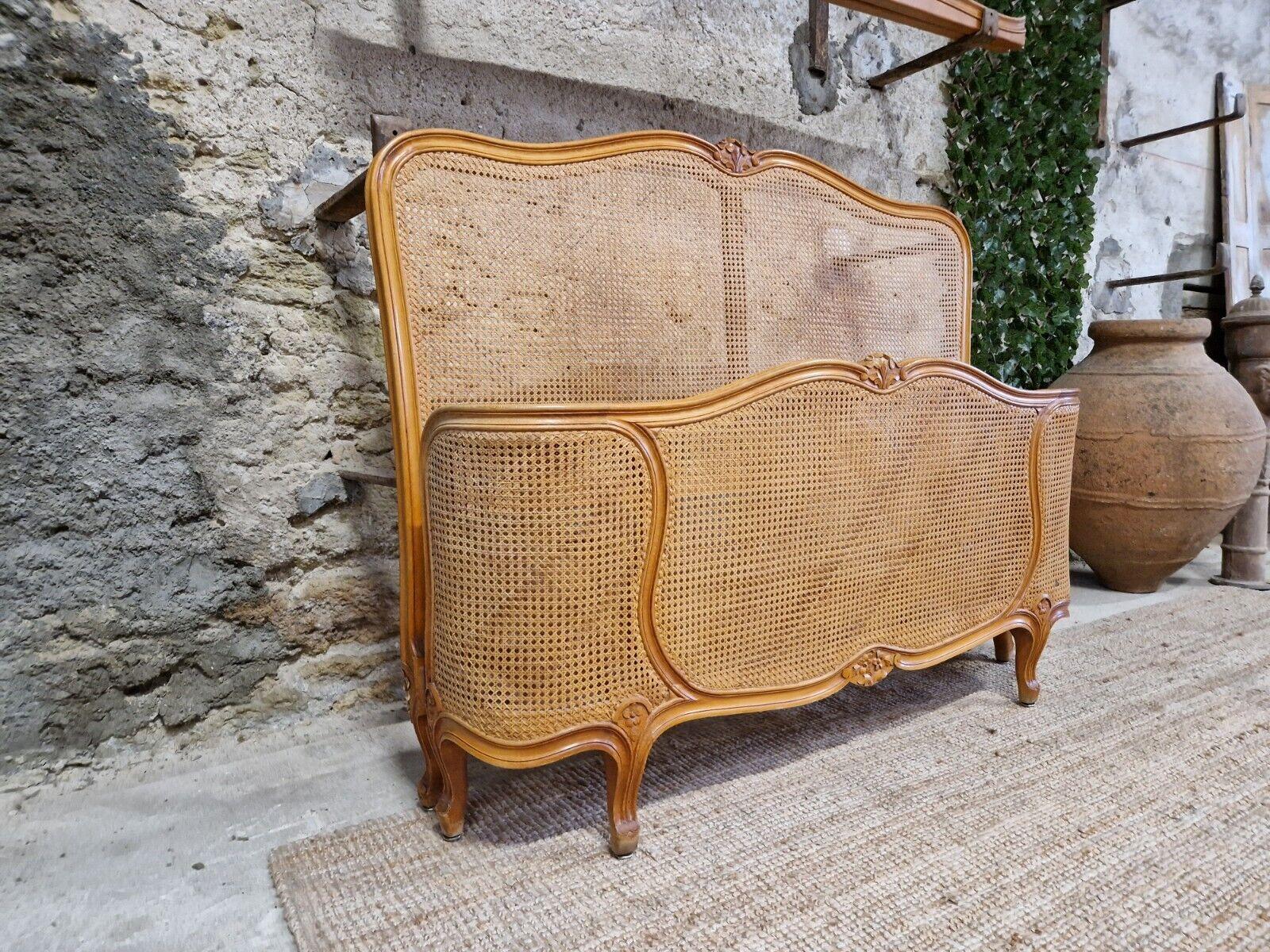 Antique Cane French Bed Corbeille Louis XV Style For Sale at 1stDibs