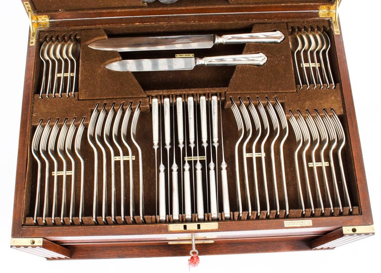 Antique Canteen 12 Silver Plated Cutlery Set by Elkington, 1930 at 1stDibs