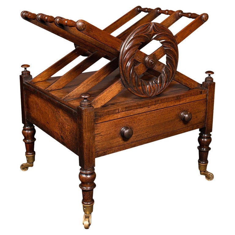 Antique Canterbury, English, Magazine Stand, Newspaper Rack, Regency ...