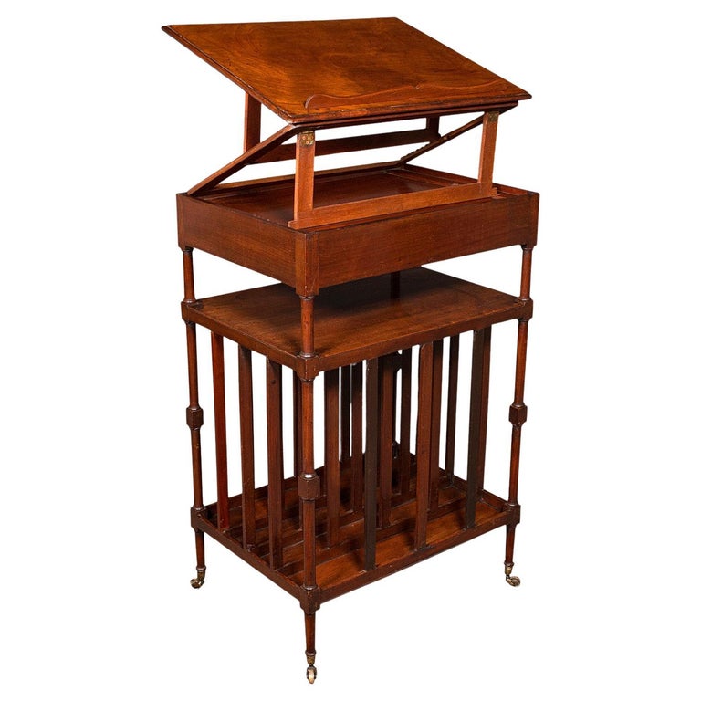 Antique Canterbury Reading Table, English, Walnut, Lectern, Orator ...