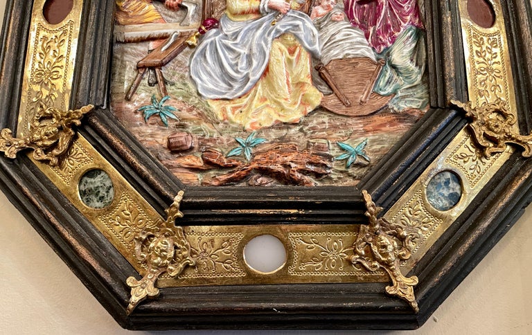 Antique Capo di Monte Porcelain Plaque "Adoration of Christ" in ...