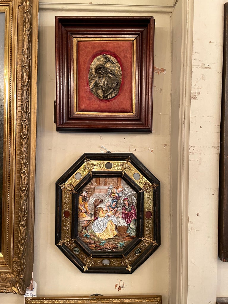 Antique Capo di Monte Porcelain Plaque "Adoration of Christ" in ...