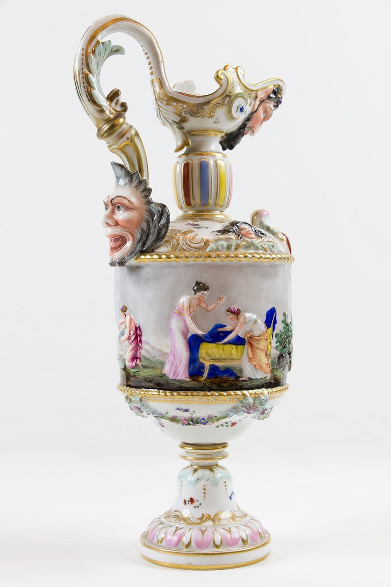 Antique Capodimonte Porcelain Pitcher, circa 1900 For Sale at 1stDibs