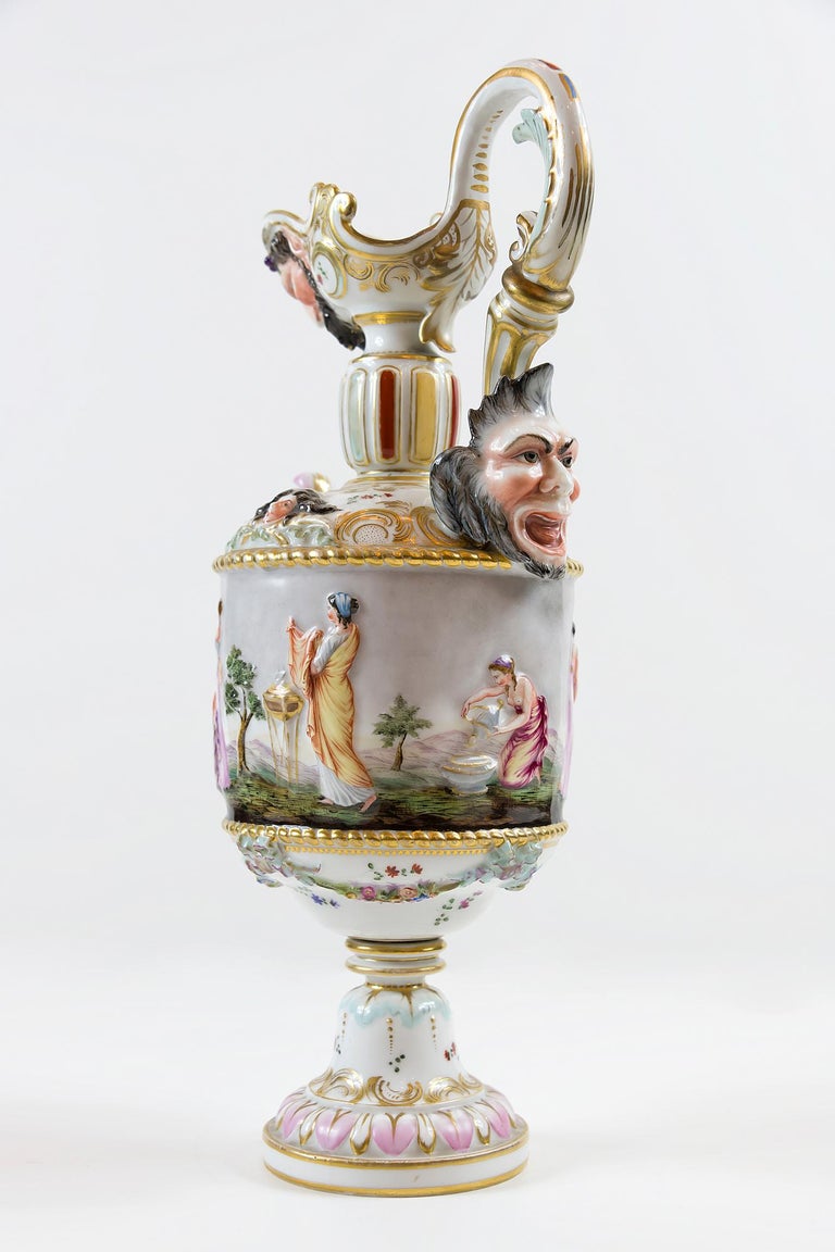 Antique Capodimonte Porcelain Pitcher, circa 1900 For Sale at 1stDibs