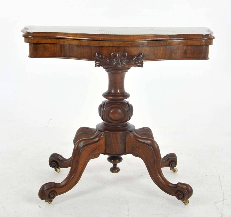 Antique Card Table, Victorian Card Table, Walnut, Scotland, 1870 at 1stDibs