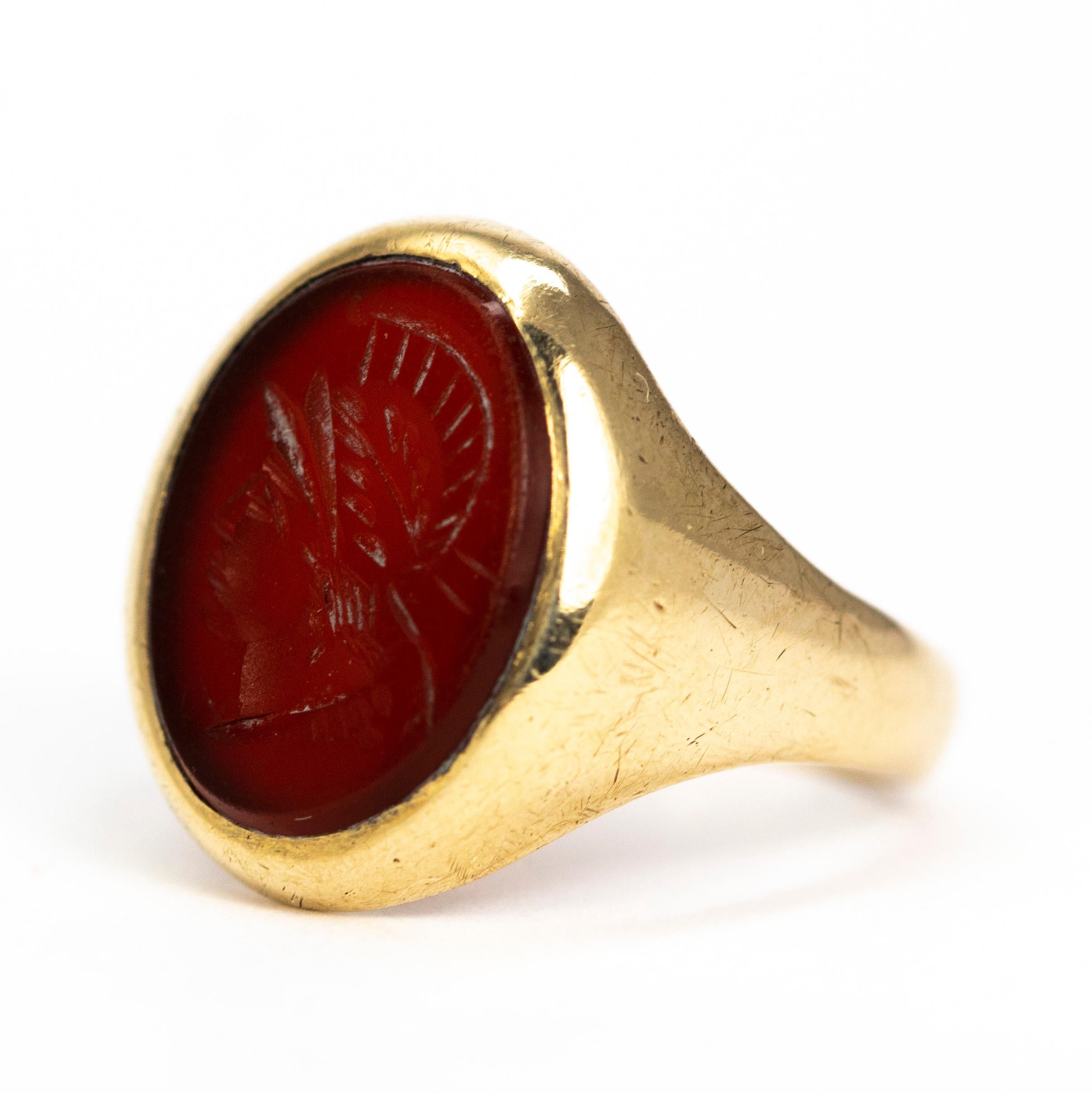 Antique Carnelian and 9 Carat Gold Carved Centurion Ring at 1stDibs ...