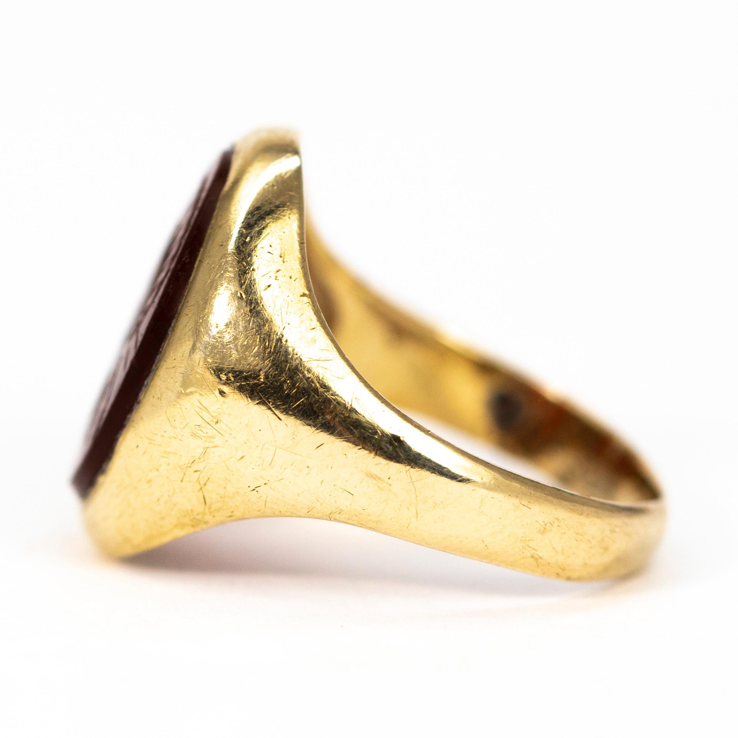 Antique Carnelian and 9 Carat Gold Carved Centurion Ring at 1stDibs ...