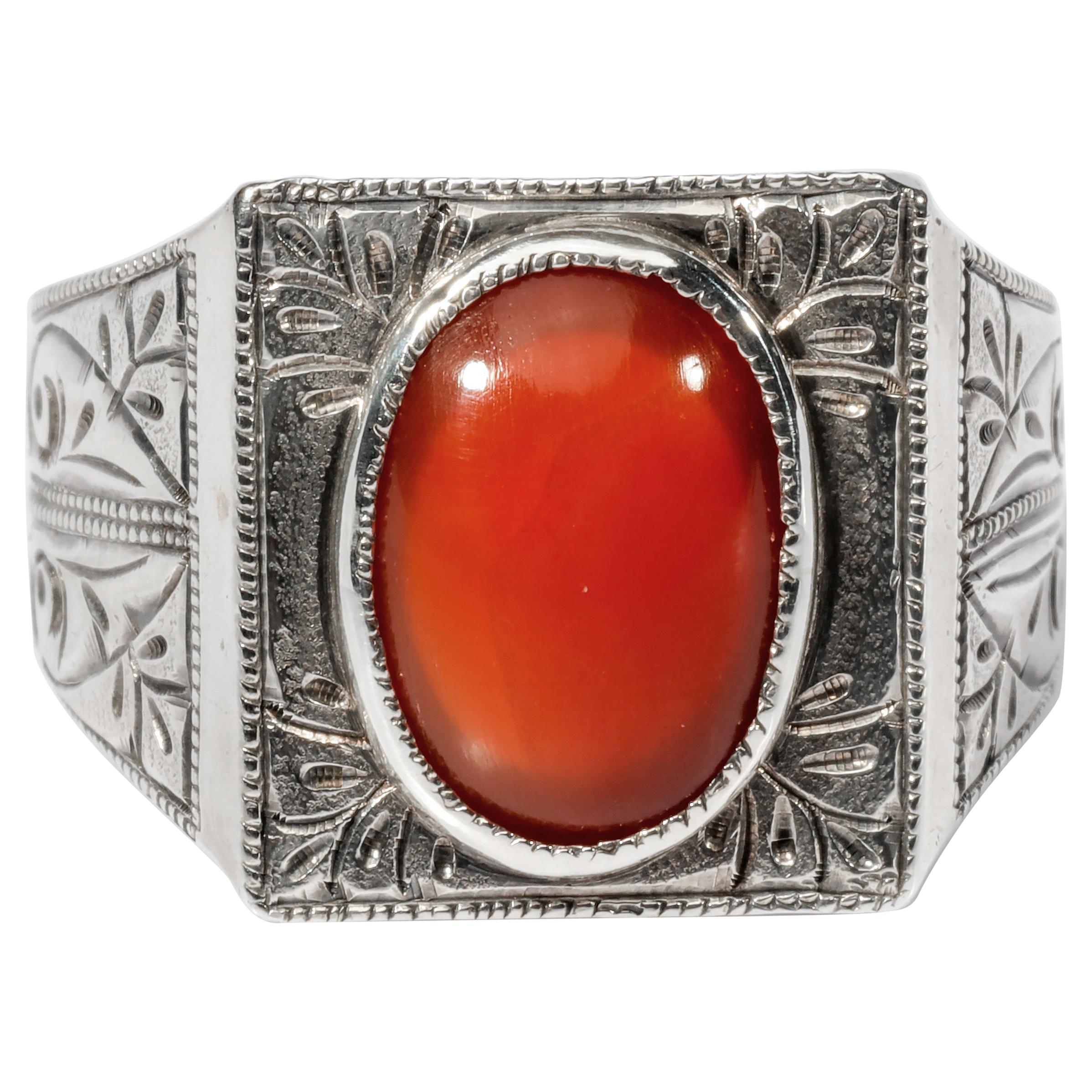 Antique Carnelian Ring Tudor Style For Sale at 1stDibs