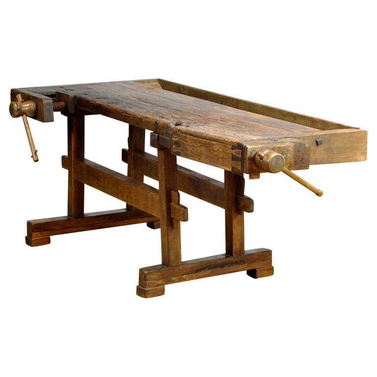 Antique Carpenters Oak Workbench, Circa 1910 at 1stDibs
