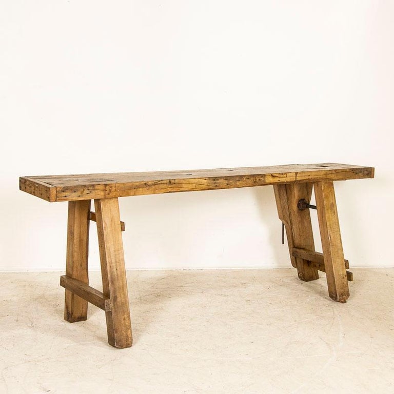 Antique Carpenter's Work Bench Work Table Rustic Console Table from ...
