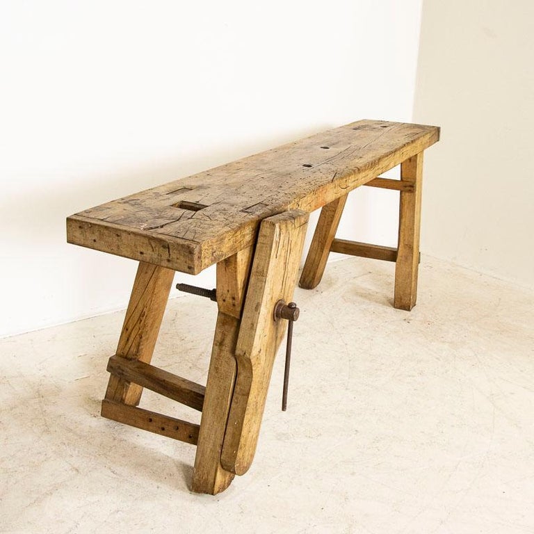 Antique Carpenter's Work Bench Work Table Rustic Console Table from ...